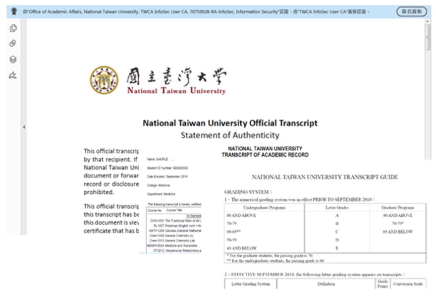 Information for the Official Electronic Transcript - Office of Academic ...
