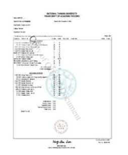 Information for the Official Electronic Transcript - Office of Academic ...